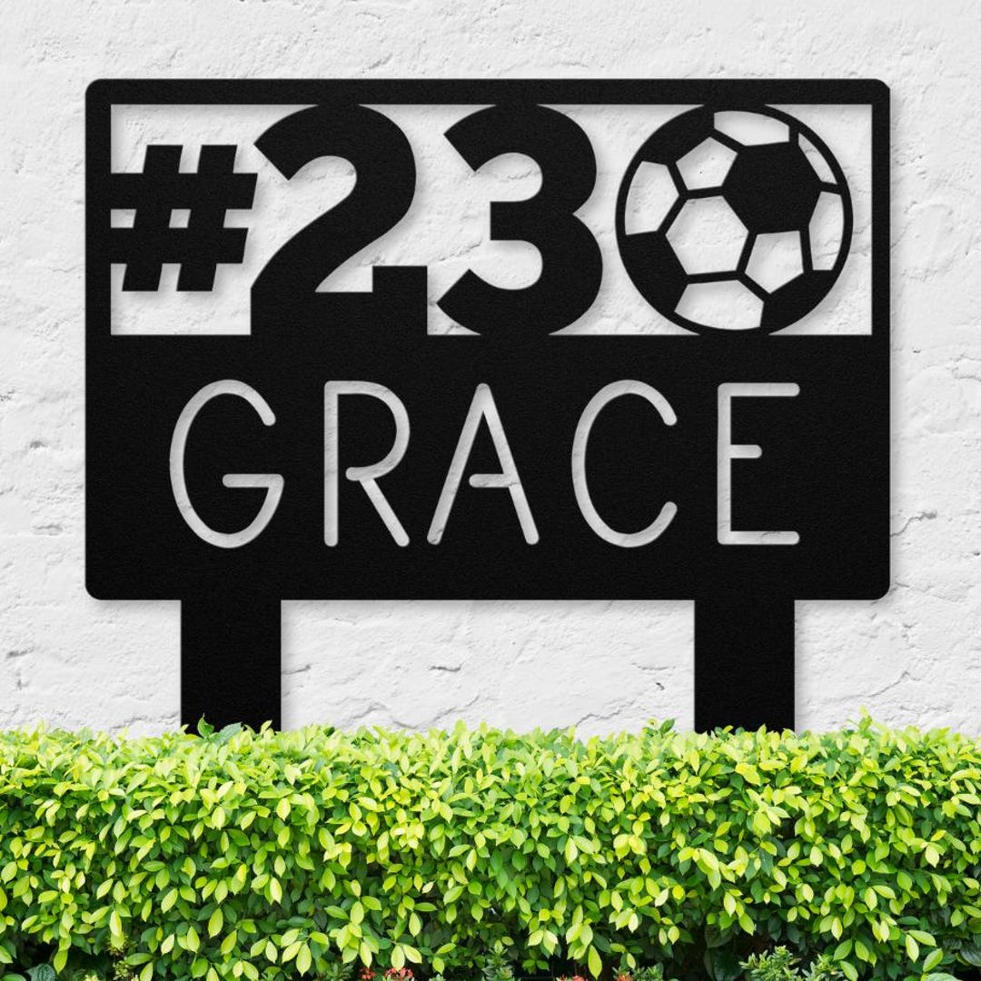 Soccer Custom Stake Metal Sign, Personalized Soccer Sign, Soccer Yard ...