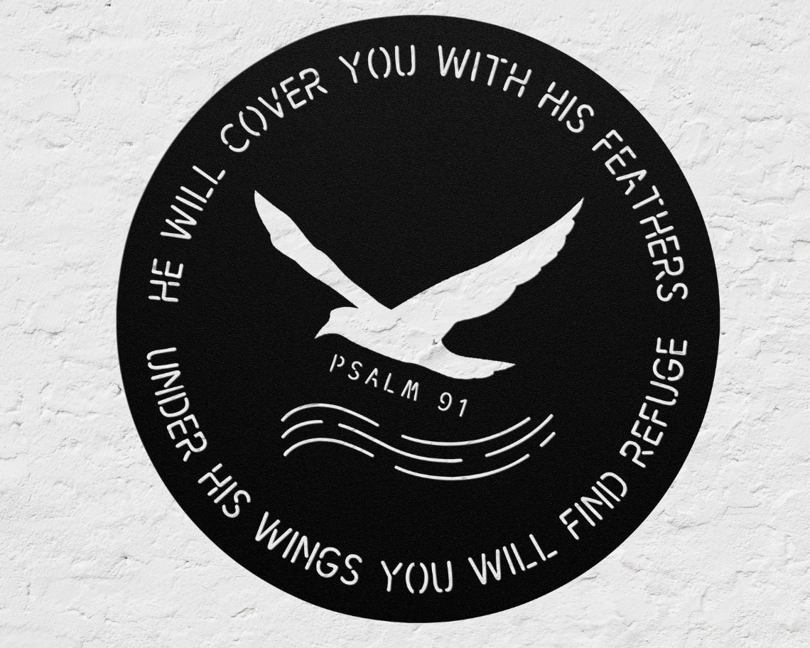 Psalm 91 Metal Wall Art Christian Metal Wall Decor Bible Verse Metal ...