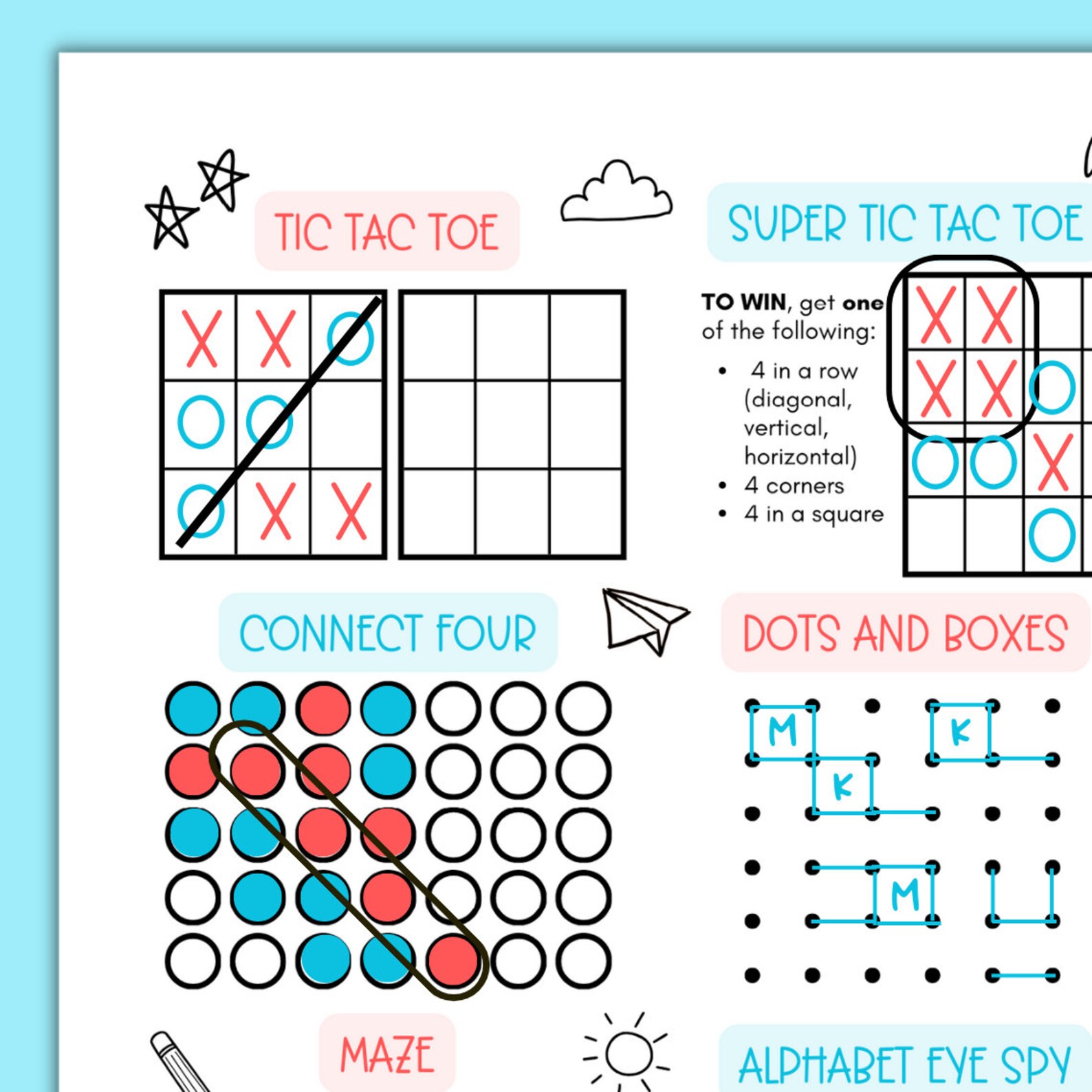 Kids Activity Printable Instant Download Children Coloring and ...