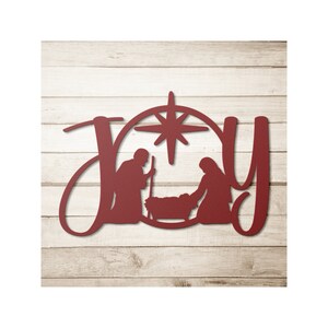 Nativity Metal Wall Art | Joy of Christmas Nativity Scene Outdoor Sign ...