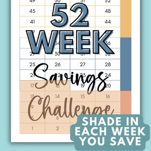 52 Week Challenge Printable 52 Week Savings Challenge Tracker Money ...