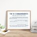 Ten Commandments Print, Minimalist Christian Wall Art, Modern Bible ...