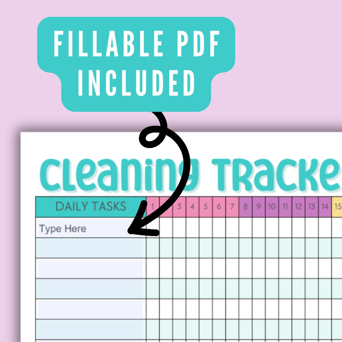 House Cleaning Tracker Printable, Daily Monthly Annual Cleaning List ...