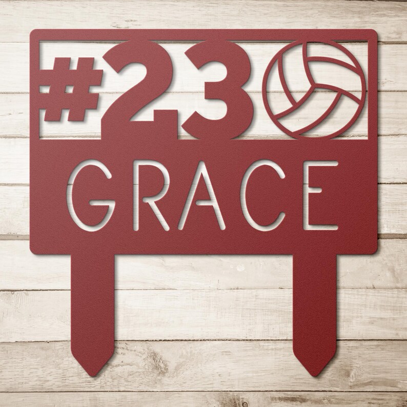 Volleyball Custom Stake Metal Sign, Personalized Volleyball Sign ...