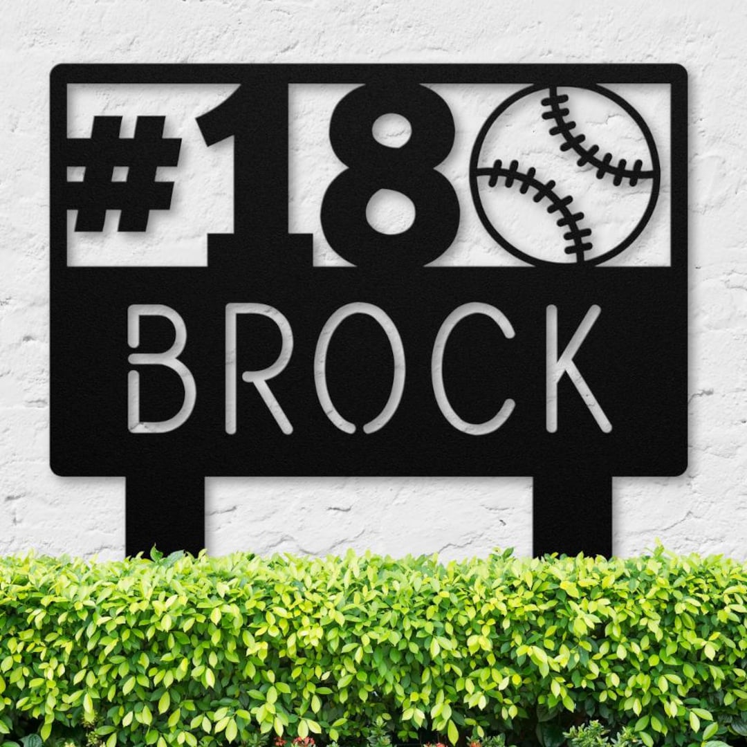 Baseball & Softball Custom Stake Metal Sign, Personalized Baseball Sign ...