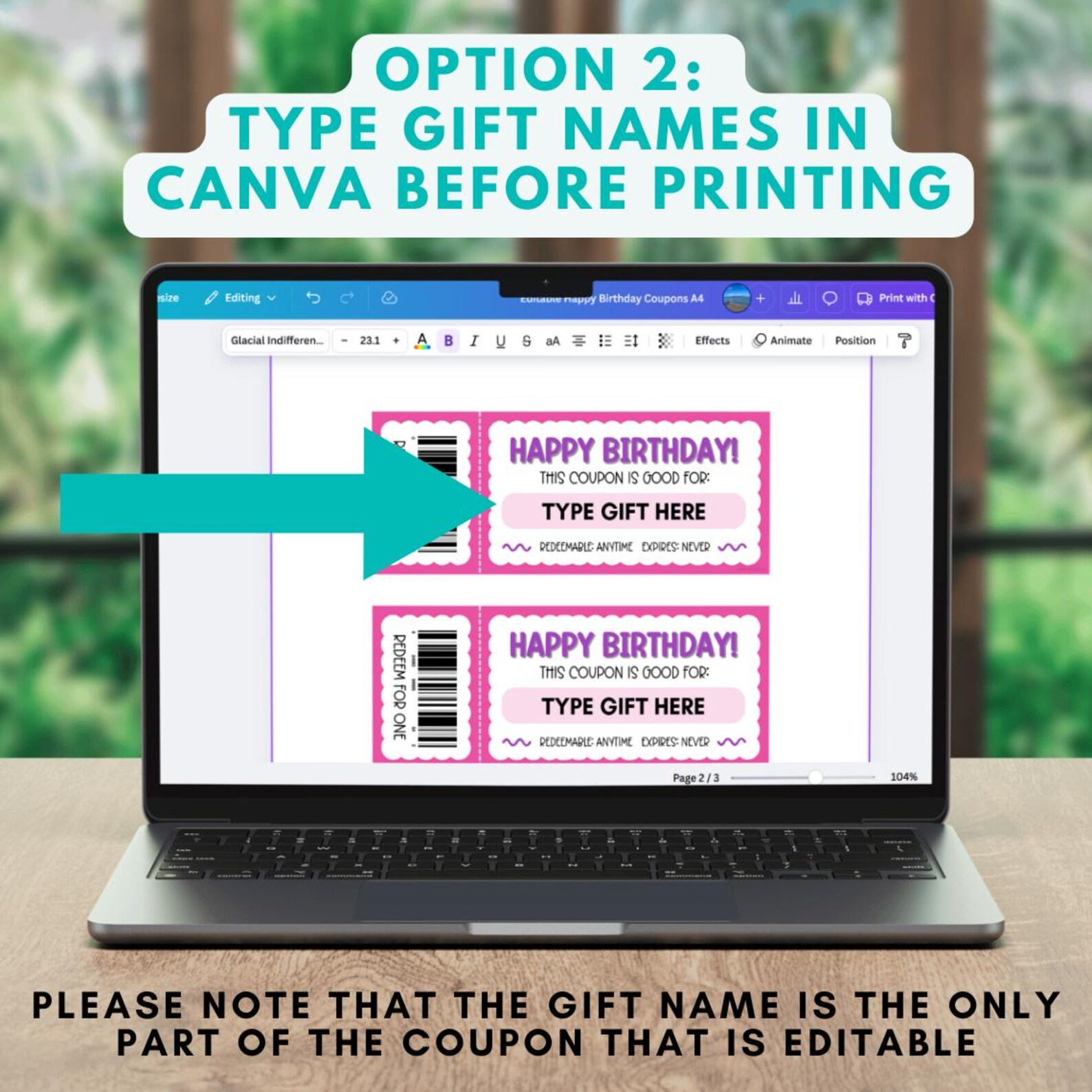 Happy Birthday Coupon Template, Editable Canva Template Gift Coupons ...