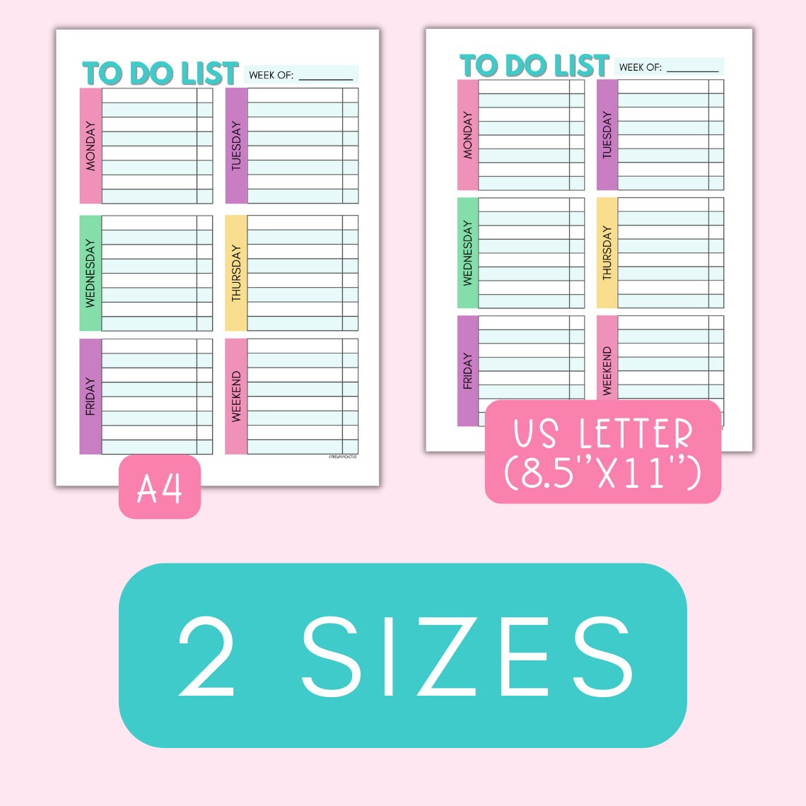 Weekly to Do List Printable, Weekly Task List Template, Weekly to Do ...