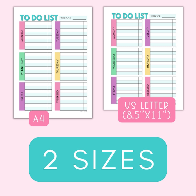 Weekly to Do List Printable, Weekly Task List Template, Weekly to Do ...