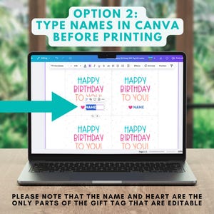 Happy Birthday Gift Tags Printable, Editable Gift Tags, Happy Birthday ...