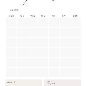 Simple Monthly Planner, Monthly Planner, Monthly Schedule, Monthly ...