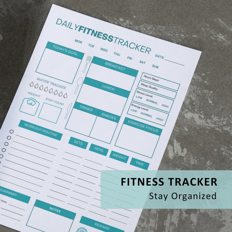 Daily Workout Tracker, Daily Exercise, Fitness Journal, Workout Planner ...