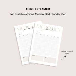 Simple Monthly Planner, Monthly Planner, Monthly Schedule, Monthly ...