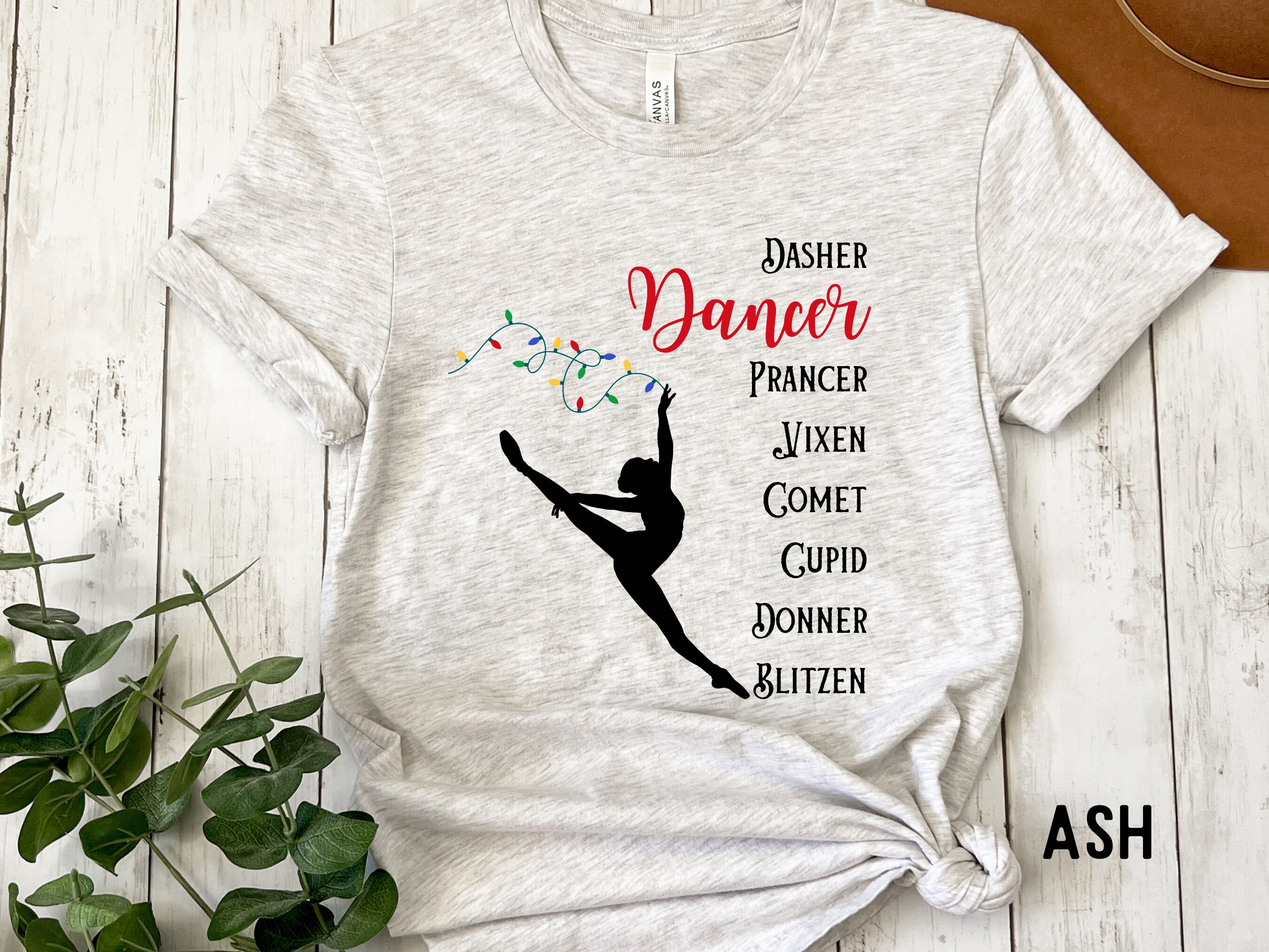 Dancer Christmas Shirt | Reindeer Names | Holiday Gift for Dancers ...