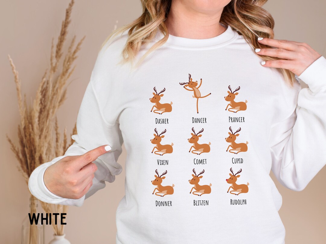 Santa's Reindeer Crewneck Sweatshirt | Gifts for Dancers | Dance ...