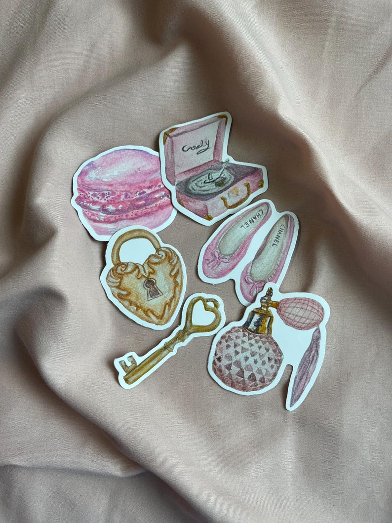 Pretty Pink Sticker Pack: Watercolor Journaling Stickers - Etsy