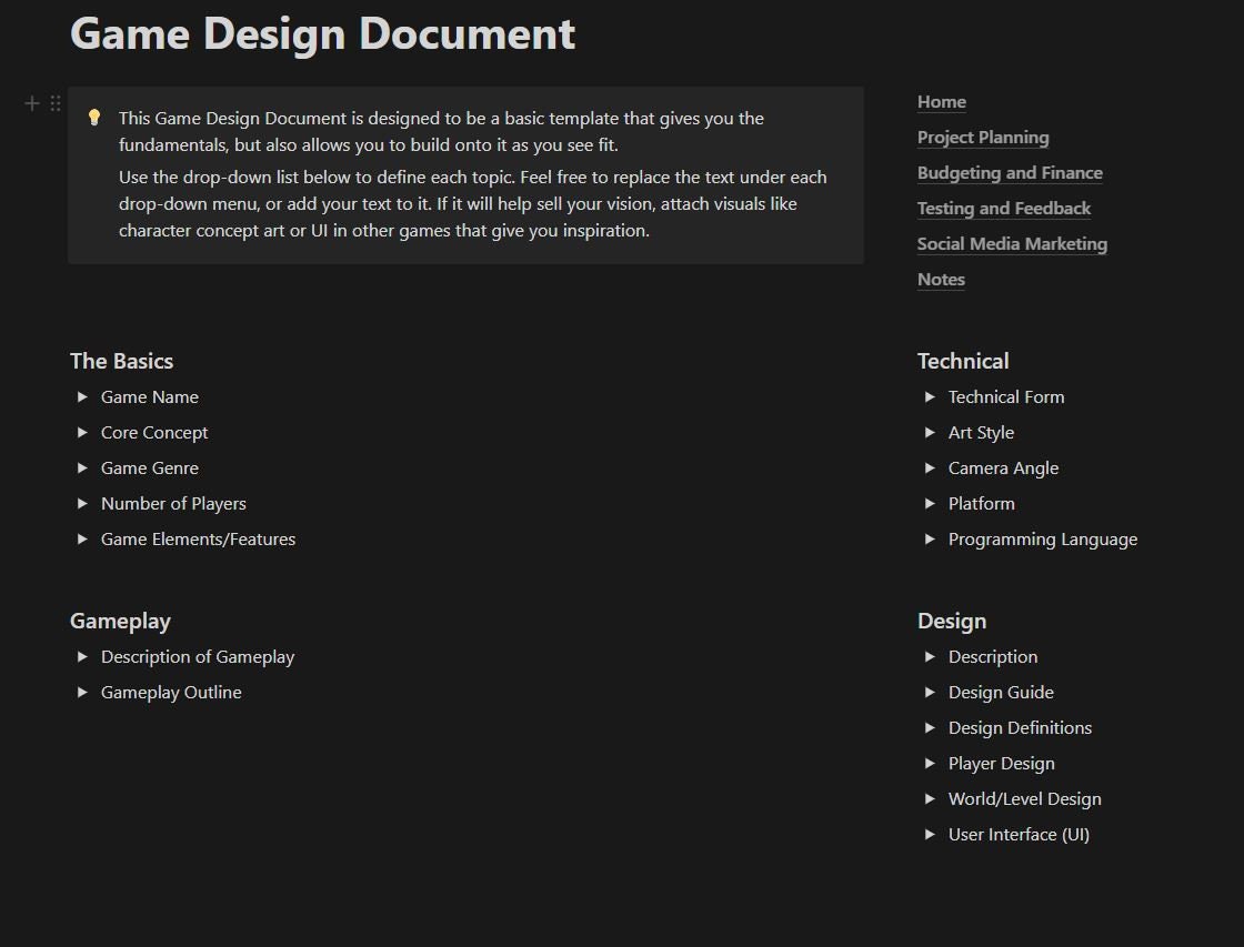 Notion Game Development Plan Template - Etsy