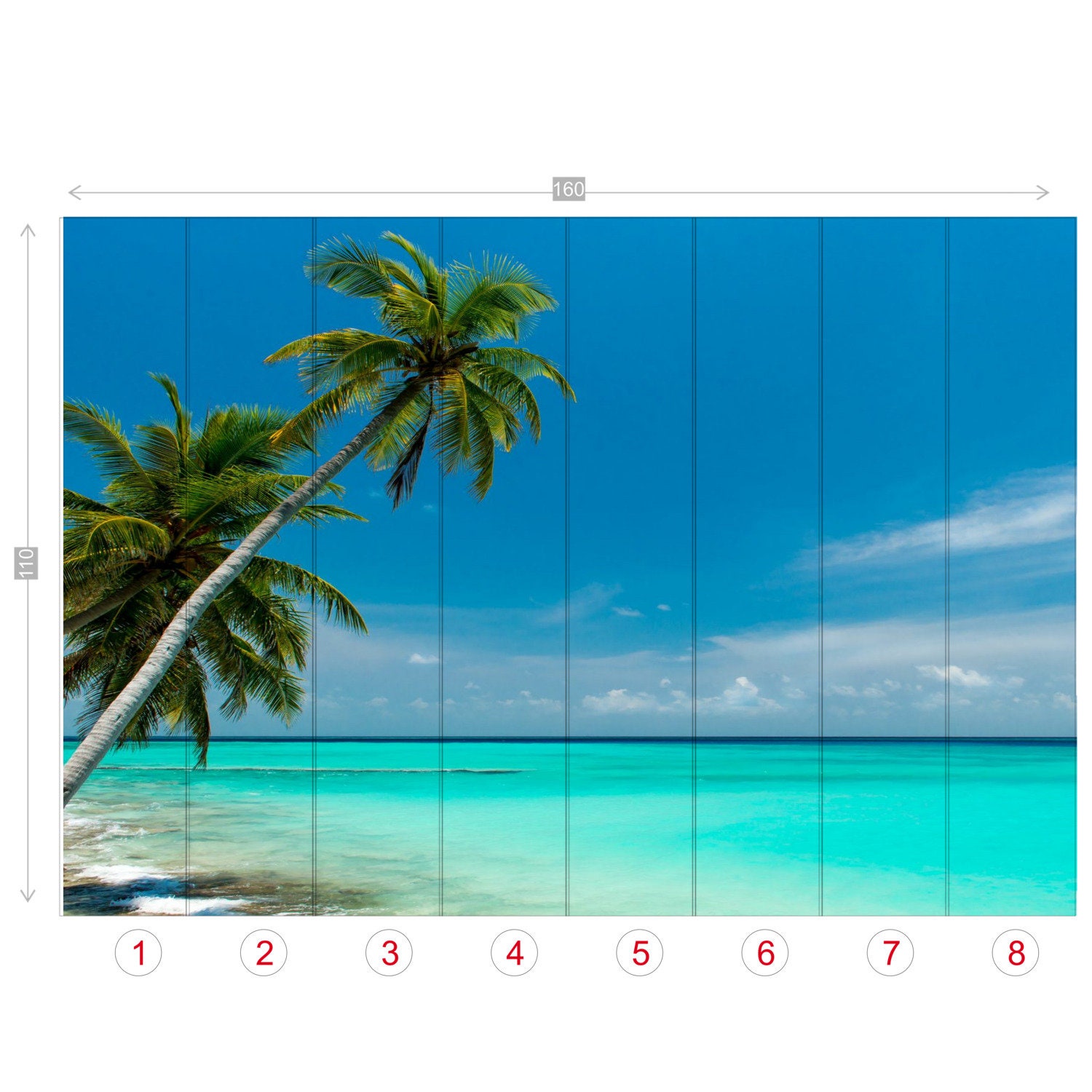 Beach Wall Mural Temporary Wallpaper Peel and Stick Wallpaper Removable ...