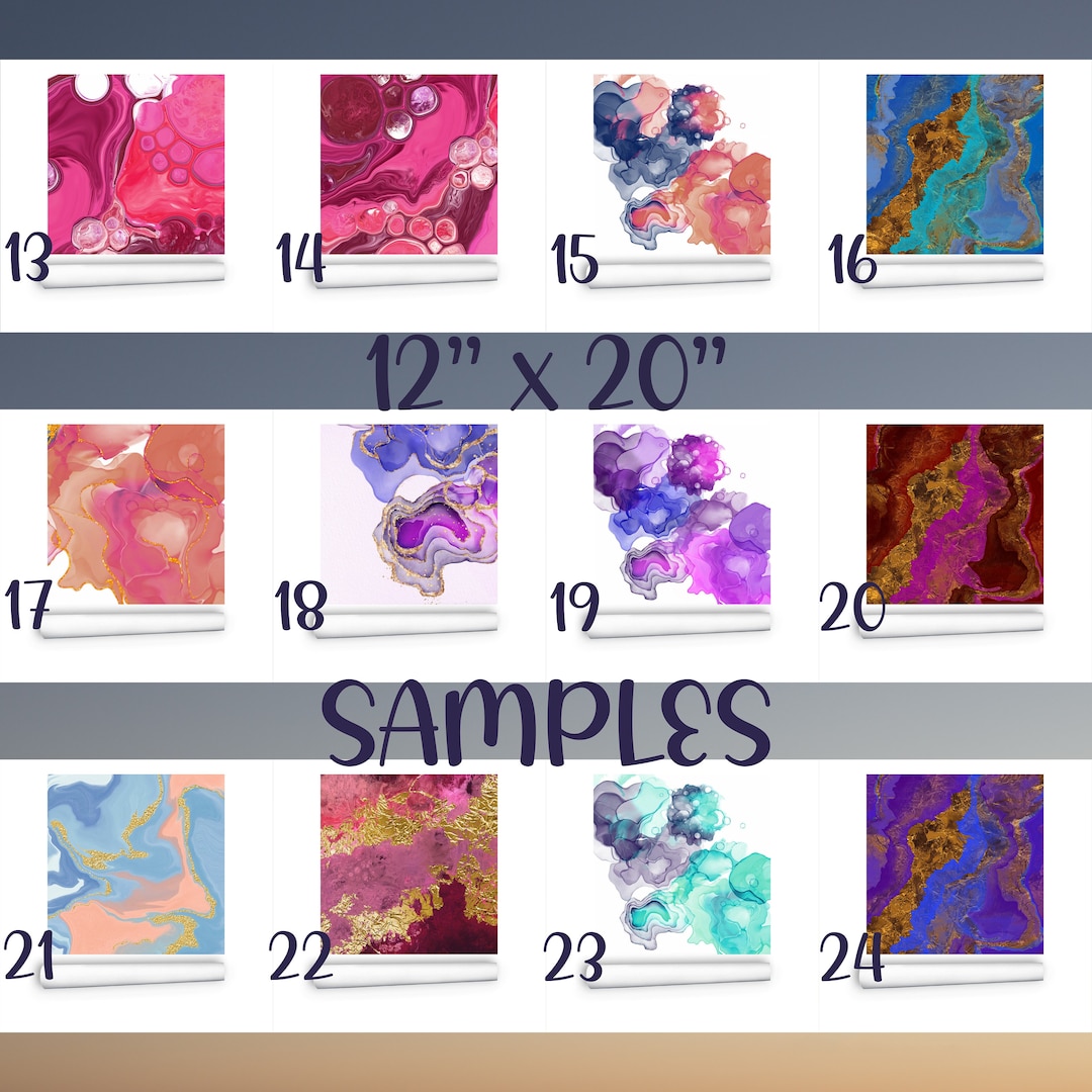 Marble Samples 12in X 20in Peel and Stick Wallpaper Mural | Temporary ...