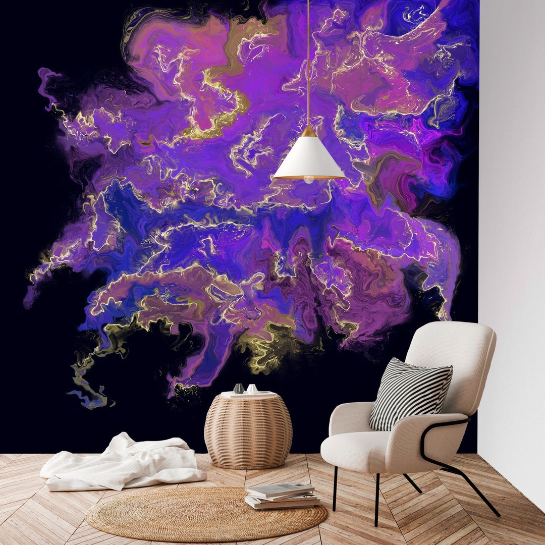 Acrylic Pour Wall Mural | Marble Wallpaper | Peel & Stick | Removable ...