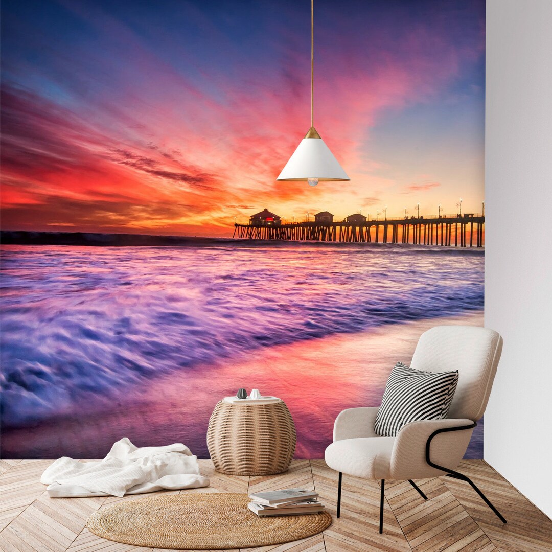 Beach Wall Mural | Temporary Wallpaper | Peel and Stick Wallpaper ...