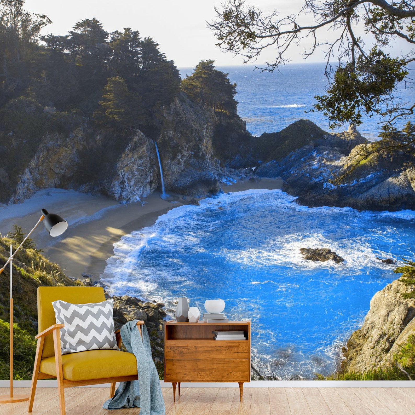 Beach Wall Mural | Reusable Wallpaper | Temporary Wallpaper | Peel ...