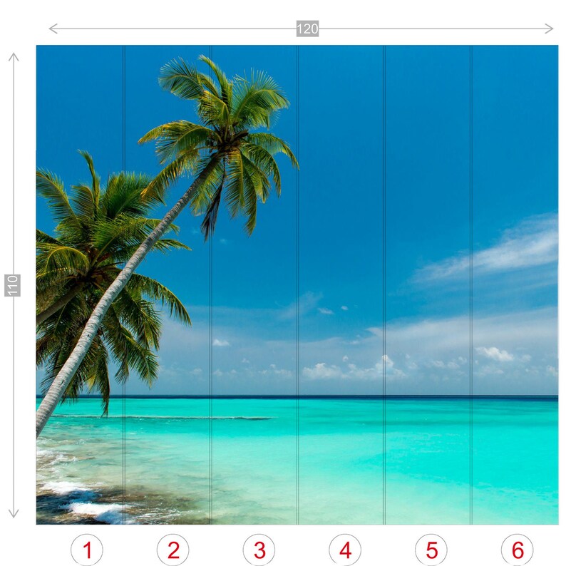 Beach Wall Mural Temporary Wallpaper Peel and Stick Wallpaper Removable ...