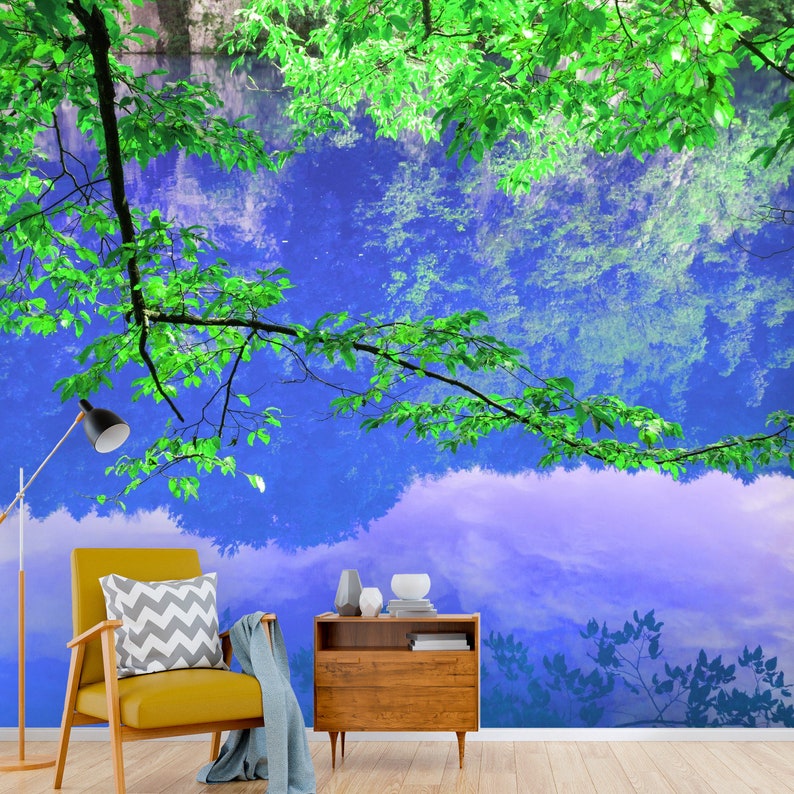 Lake Wall Mural | Reusable Wallpaper | Temporary Wallpaper | Peel ...
