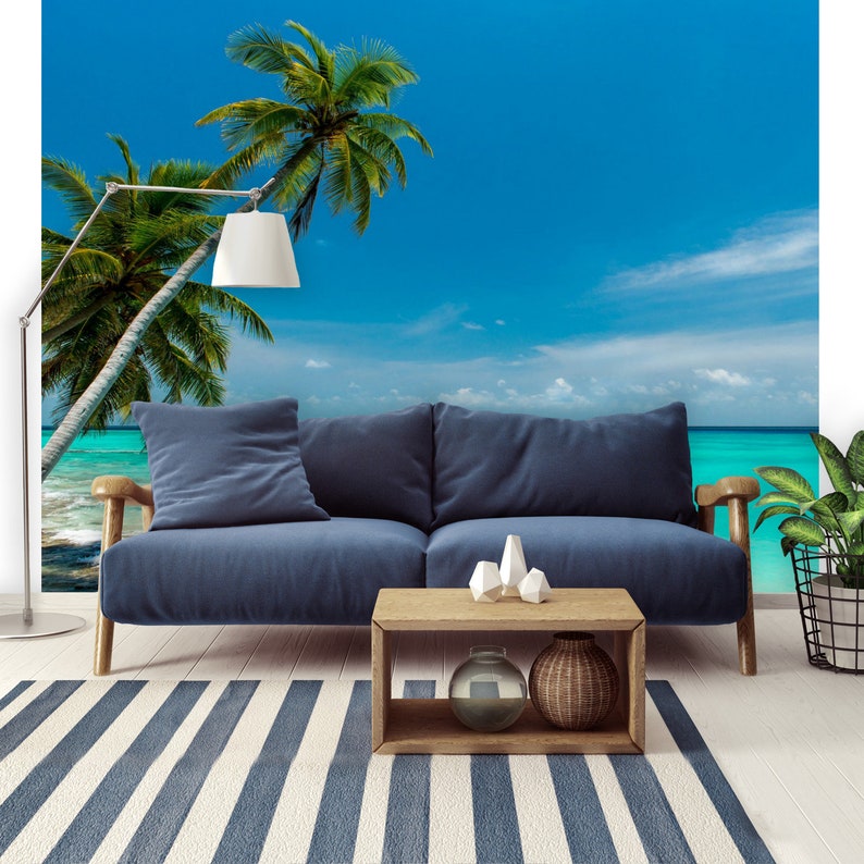 Beach Wall Mural Temporary Wallpaper Peel and Stick Wallpaper Removable ...