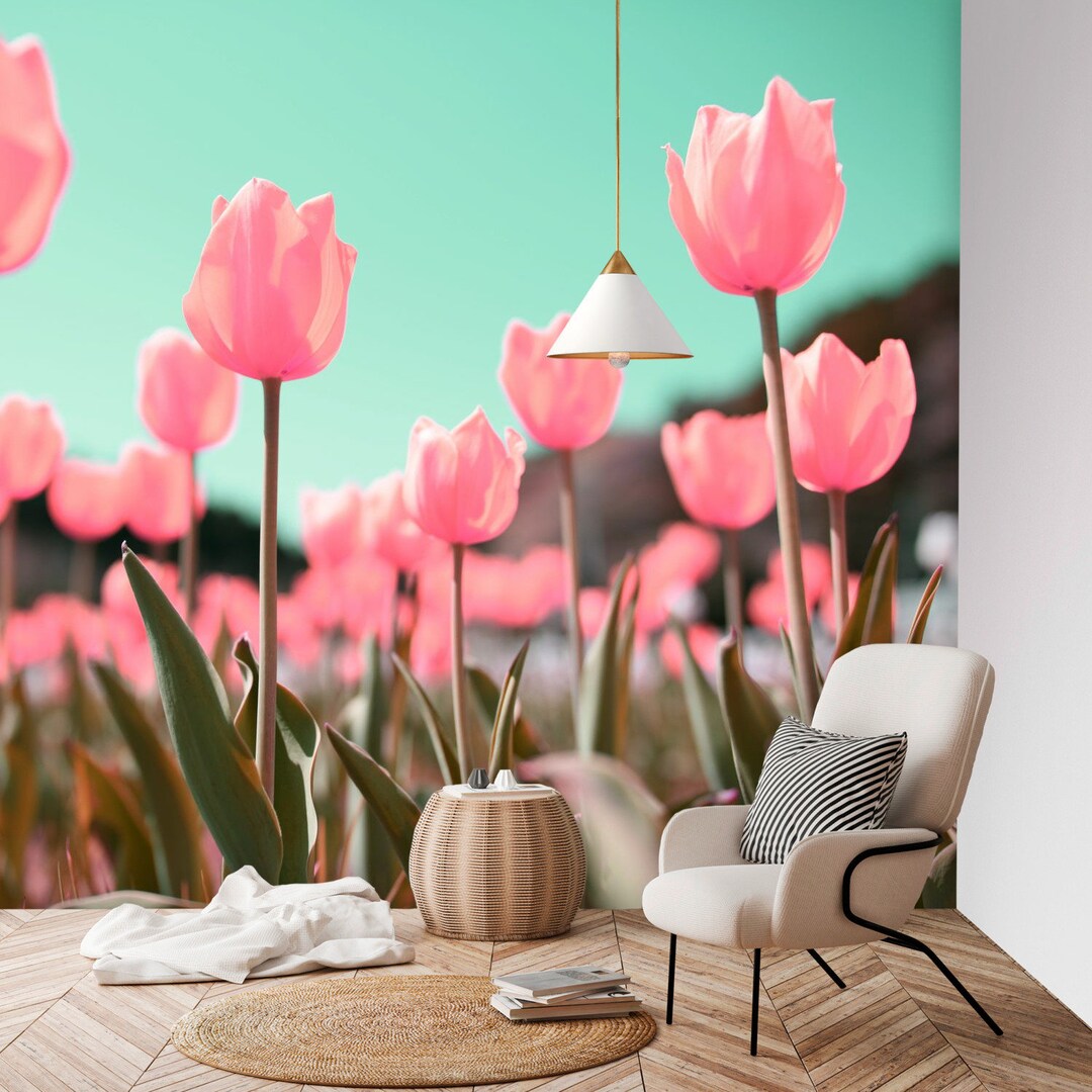 Pink Roses Wall Mural | Removable Wallpaper | Lakehouse Decor ...