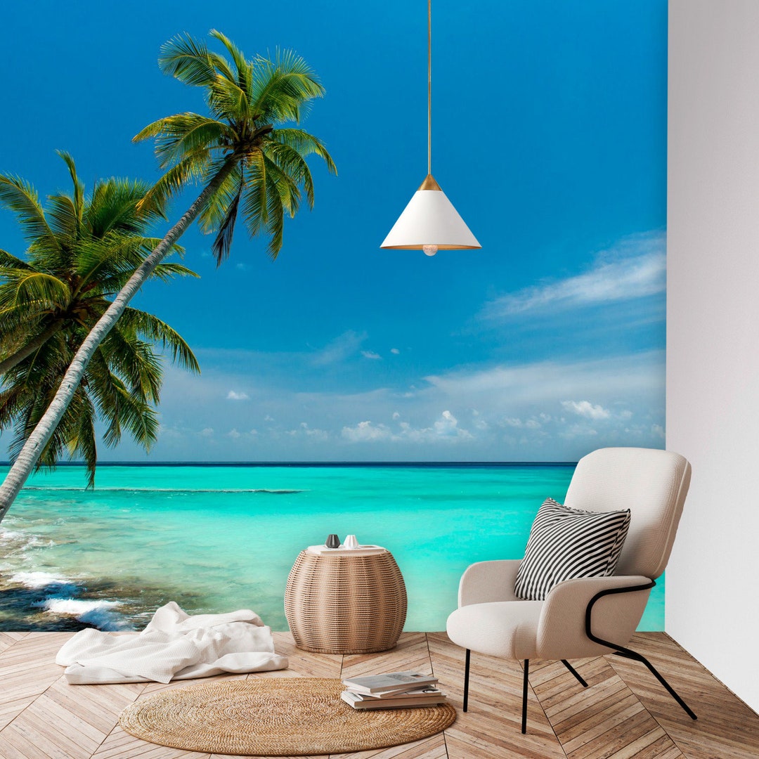 Beach Wall Mural | Temporary Wallpaper | Peel and Stick Wallpaper ...