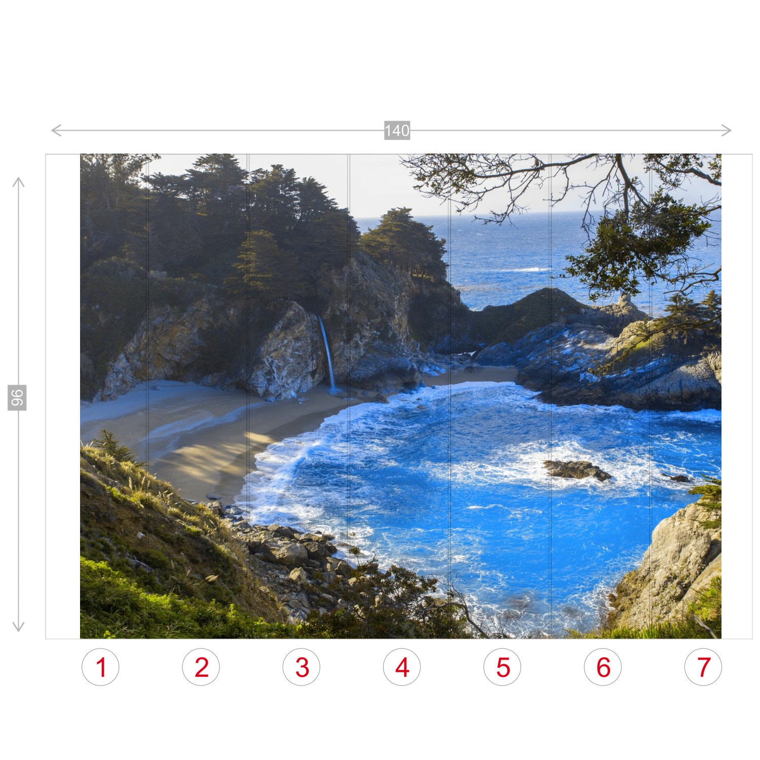 Beach Wall Mural | Reusable Wallpaper | Temporary Wallpaper | Peel ...