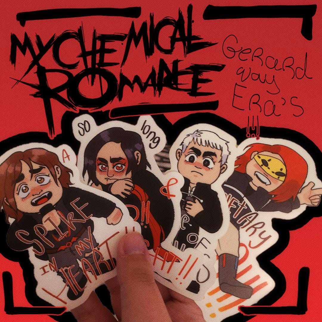 Gerard Way My Chemical Romance MCR Stickers 4 Pack - Etsy
