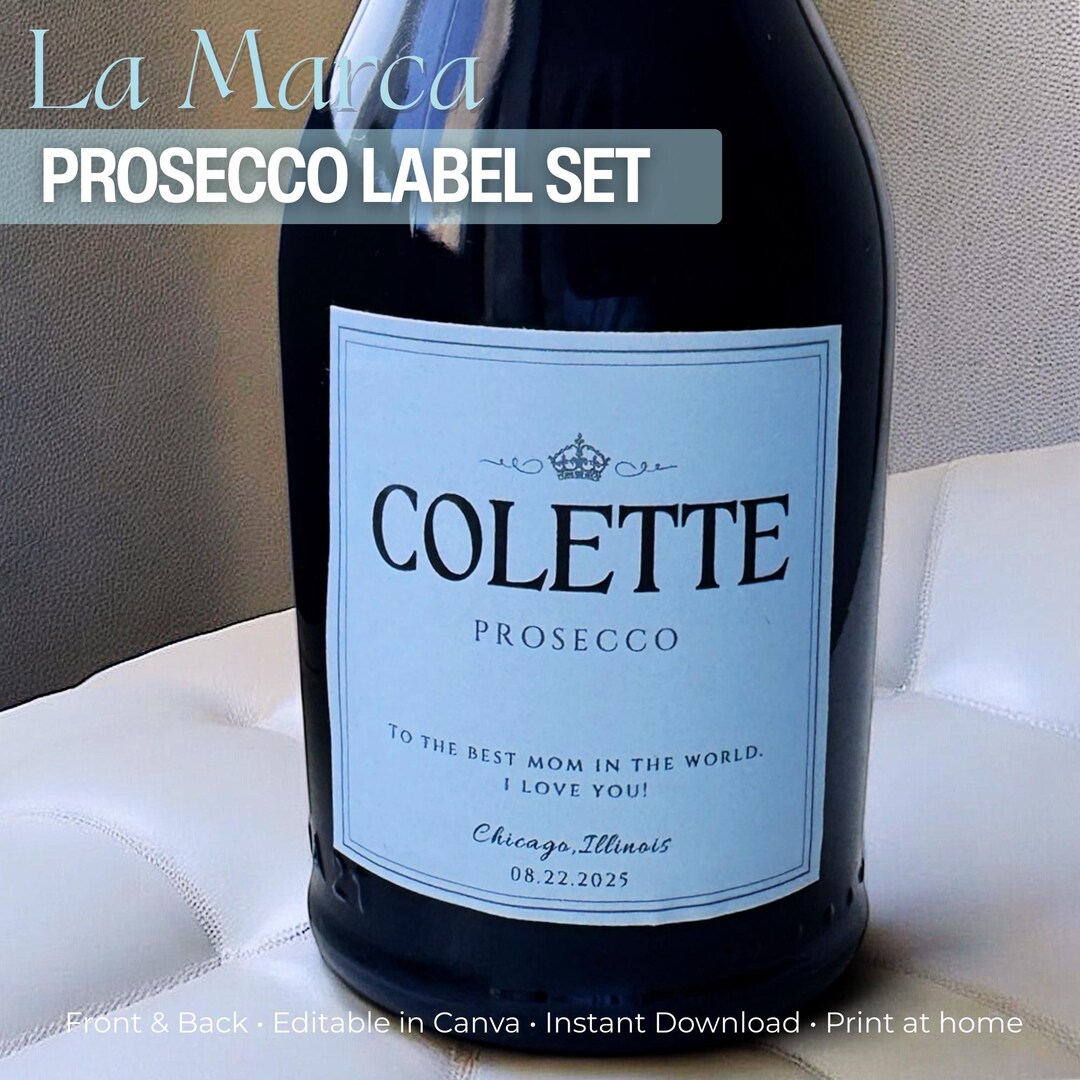 Custom Prosecco Label Template: Canva Design (digital Download) - Etsy UK