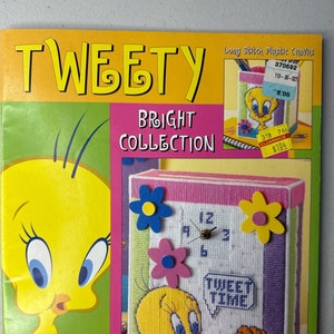 Plastic Canvas Tweety Pattern Craft Design Hobby Book Vintage How to ...