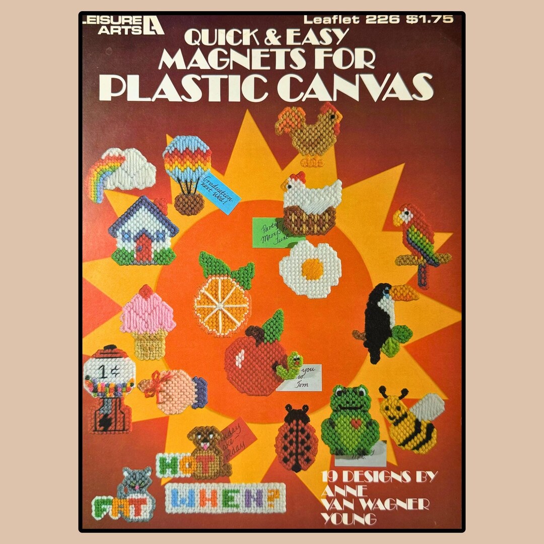 Vintage Pattern Plastic Canvas Magnet Design Leaflet Craft Design Hobby ...