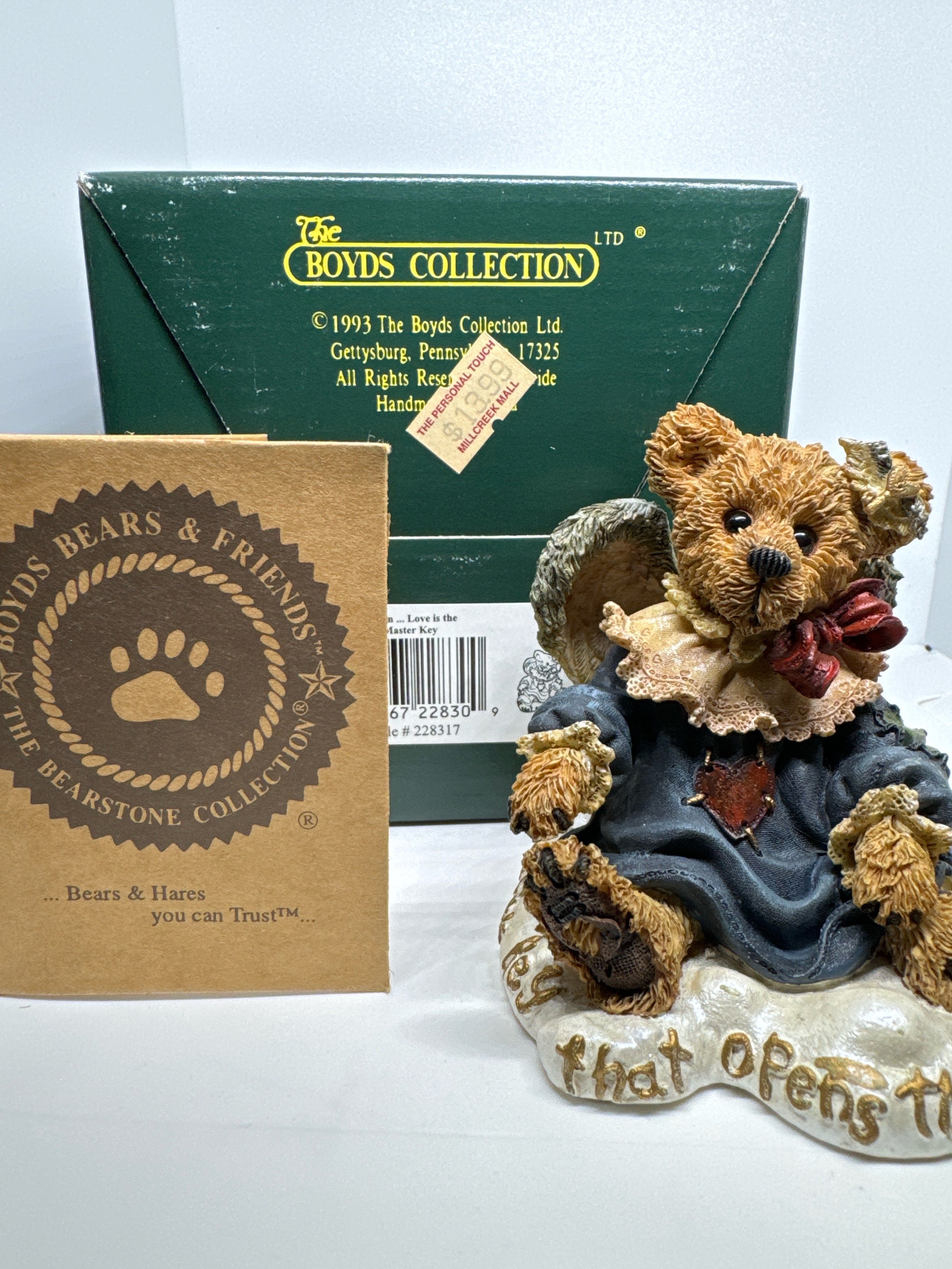 Vintage Boyds Bear Figurine Gwain Love is the Master Key Gift for Mom ...