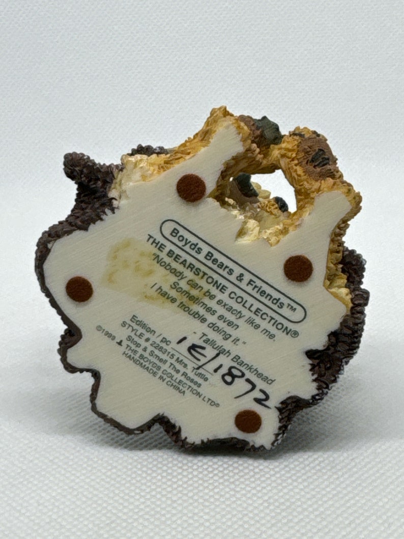 Vintage Boyds Bear Figurine Mrs. Tuttle Stop and Smell the Roses Gift ...