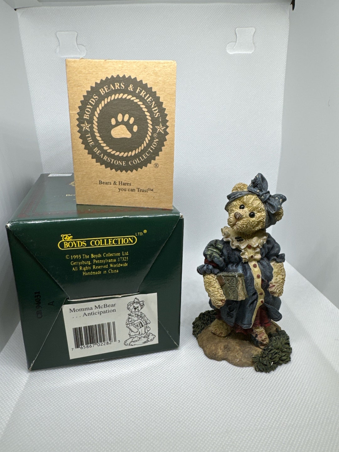 Vintage Boyds Bear Figurine Mama Mcbear Anticipation Gift for Mom Aunt ...