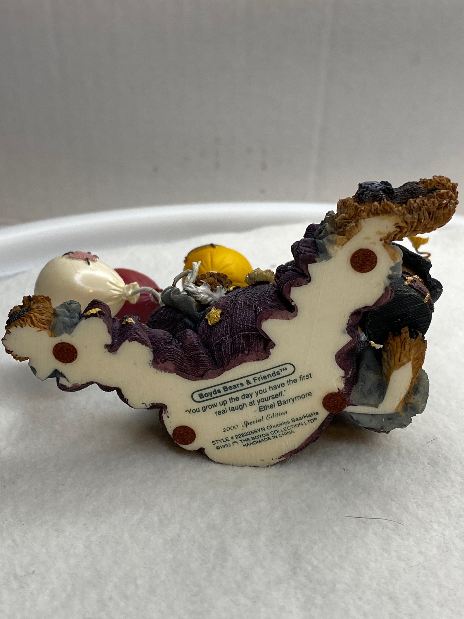 Vintage Boyds Bear Figurine Chuckles Bear Ha Ha Gift for Clown Gift for ...