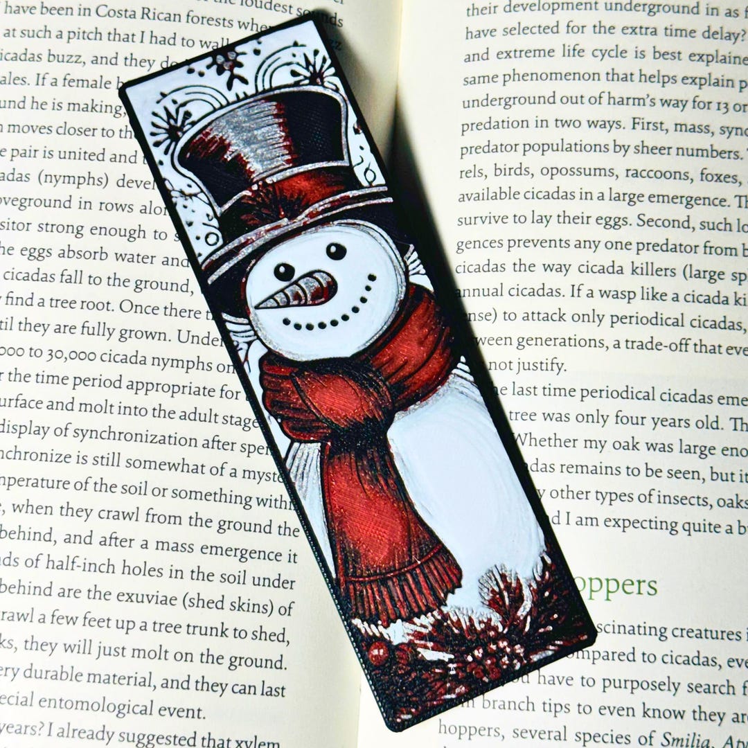 Snowman Bookmark Winter Reading Gift Book Lover Accessory Christmas ...