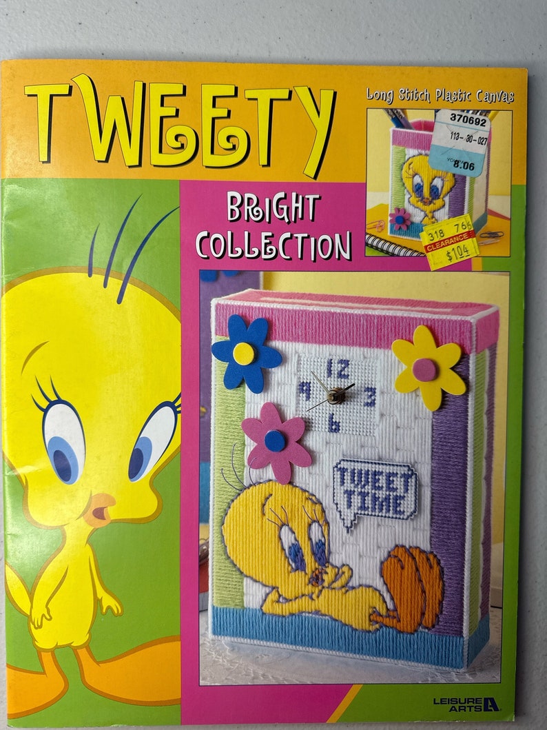 Plastic Canvas Tweety Pattern Craft Design Hobby Book Vintage How to ...