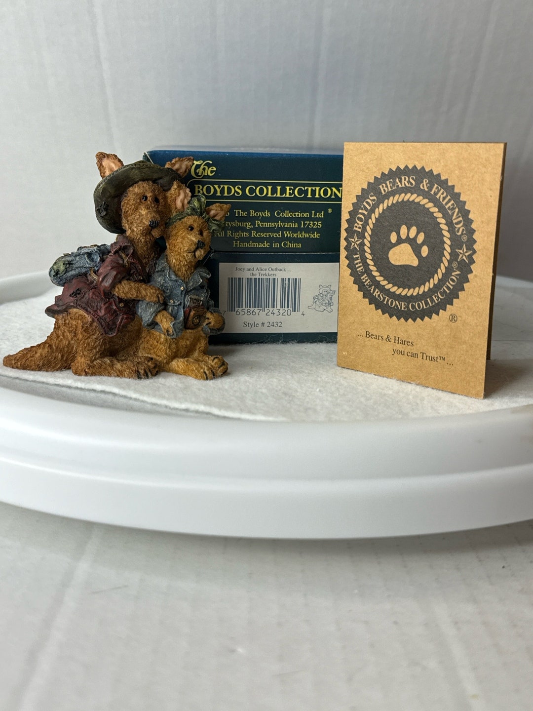 Vintage Boyds Bear Figurine Joey and Alice Outback the Trekkers Gift ...