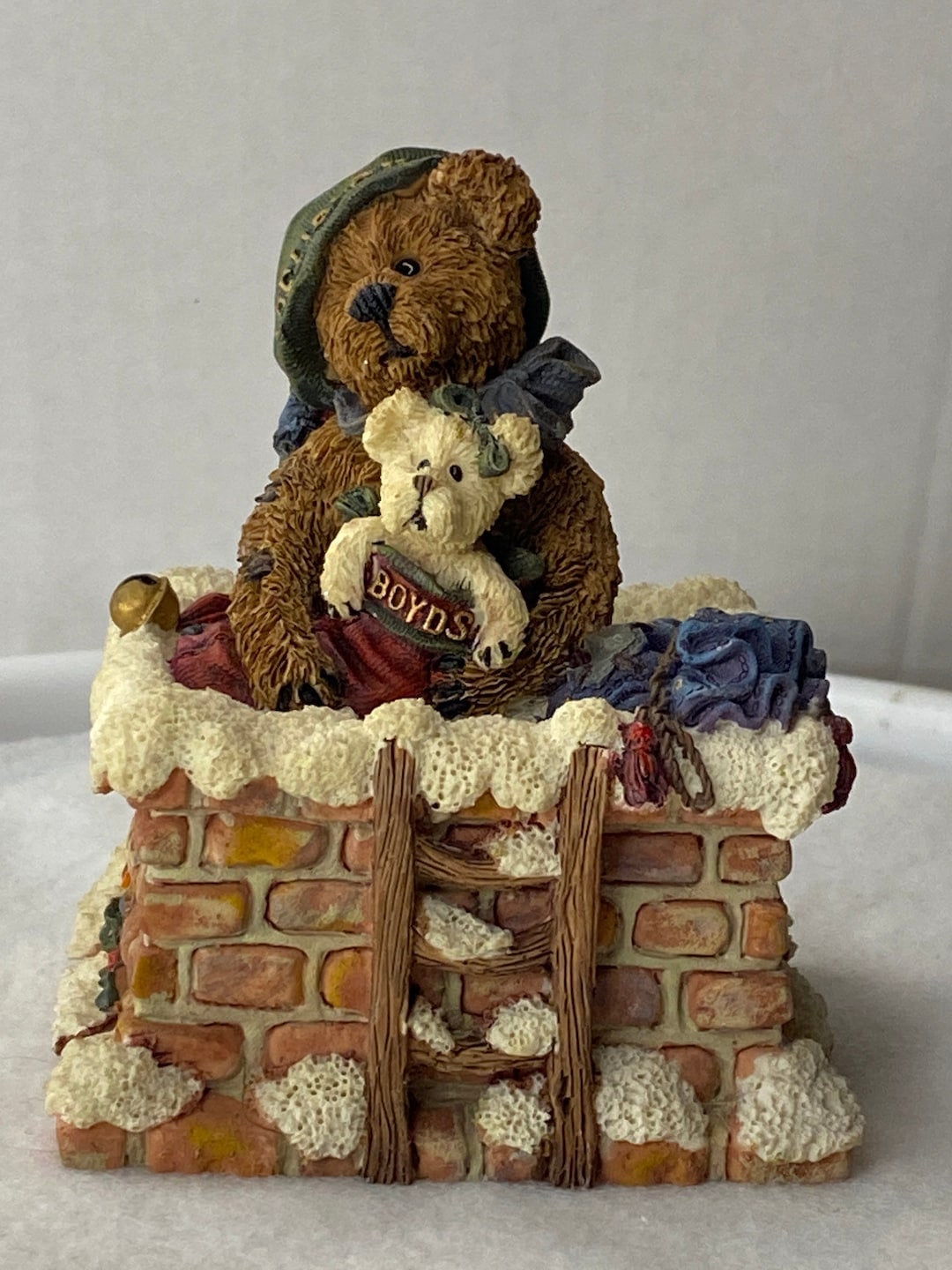 Vintage Boyd Bear Resin Figurines Collectors Elijah and Joey Believe Vintage Resin Boyds Bear ...