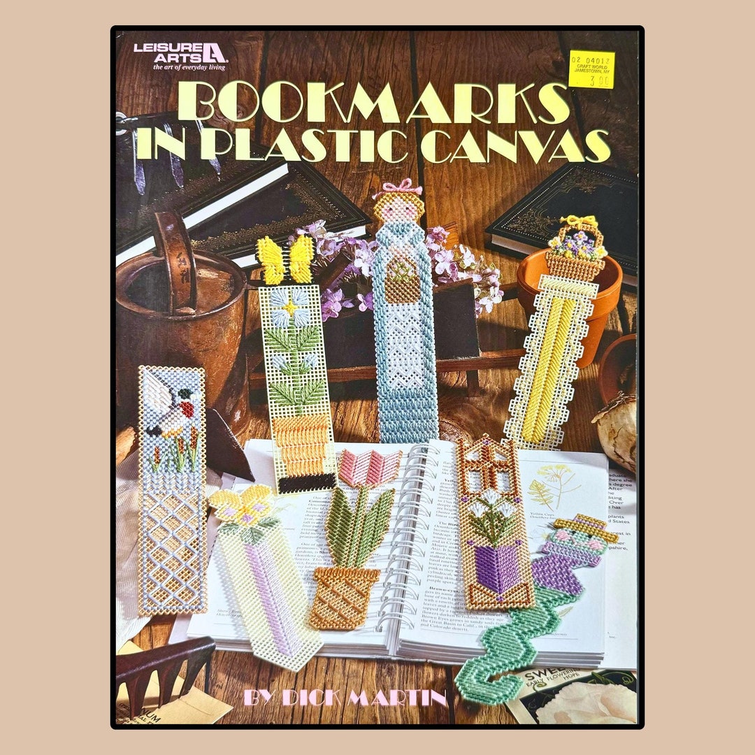 Plastic Canvas Bookmark Pattern Garden Flower Butterfly Page Holder ...