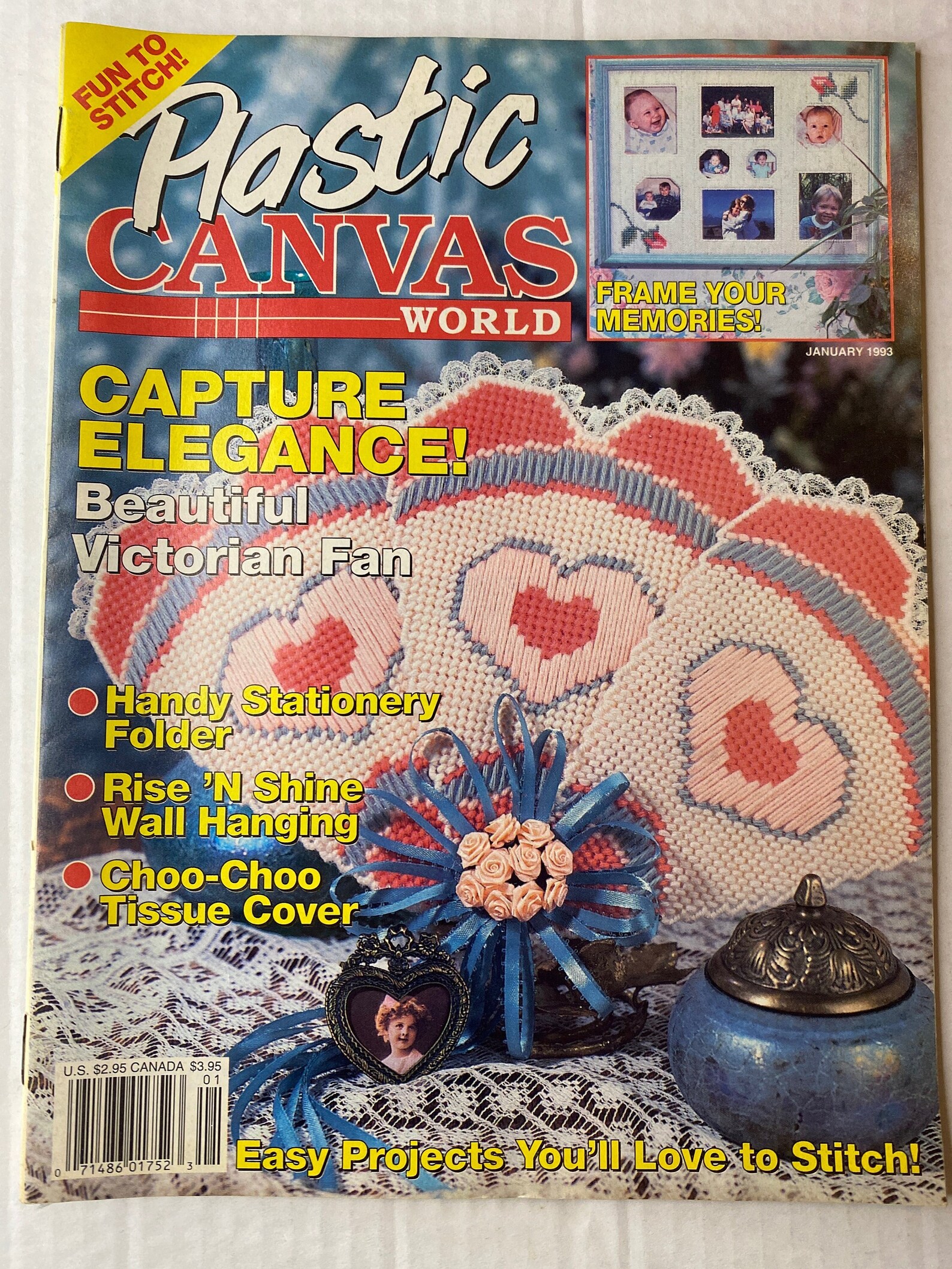 Plastic Canvas Pattern Book Plastic Canvas World January 1993 Capture Elegance Beautiful ...
