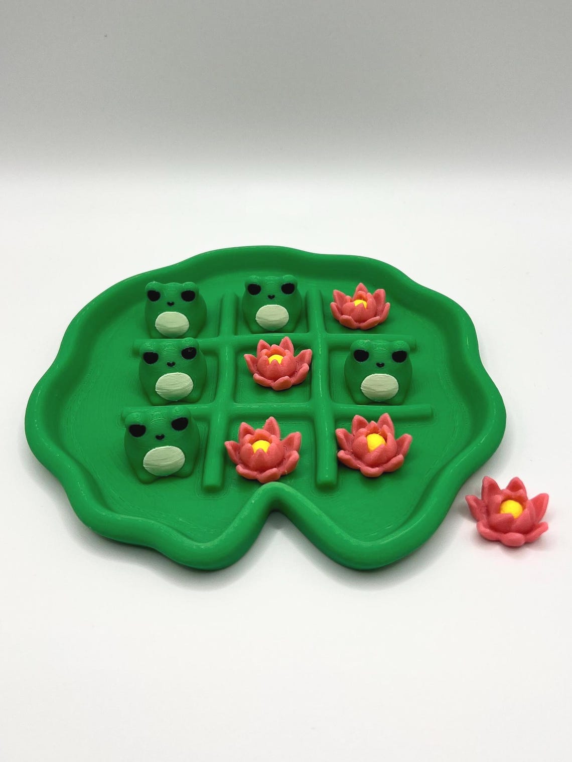 Lily Pad Tic Tac Toe Game, Frog Tabletop Game, Table Decor, Family Game ...