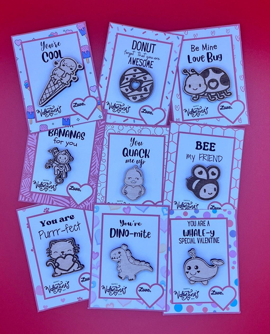 Valentine Cards Pocket Hugs School Valentines Non-candy Valentines ...