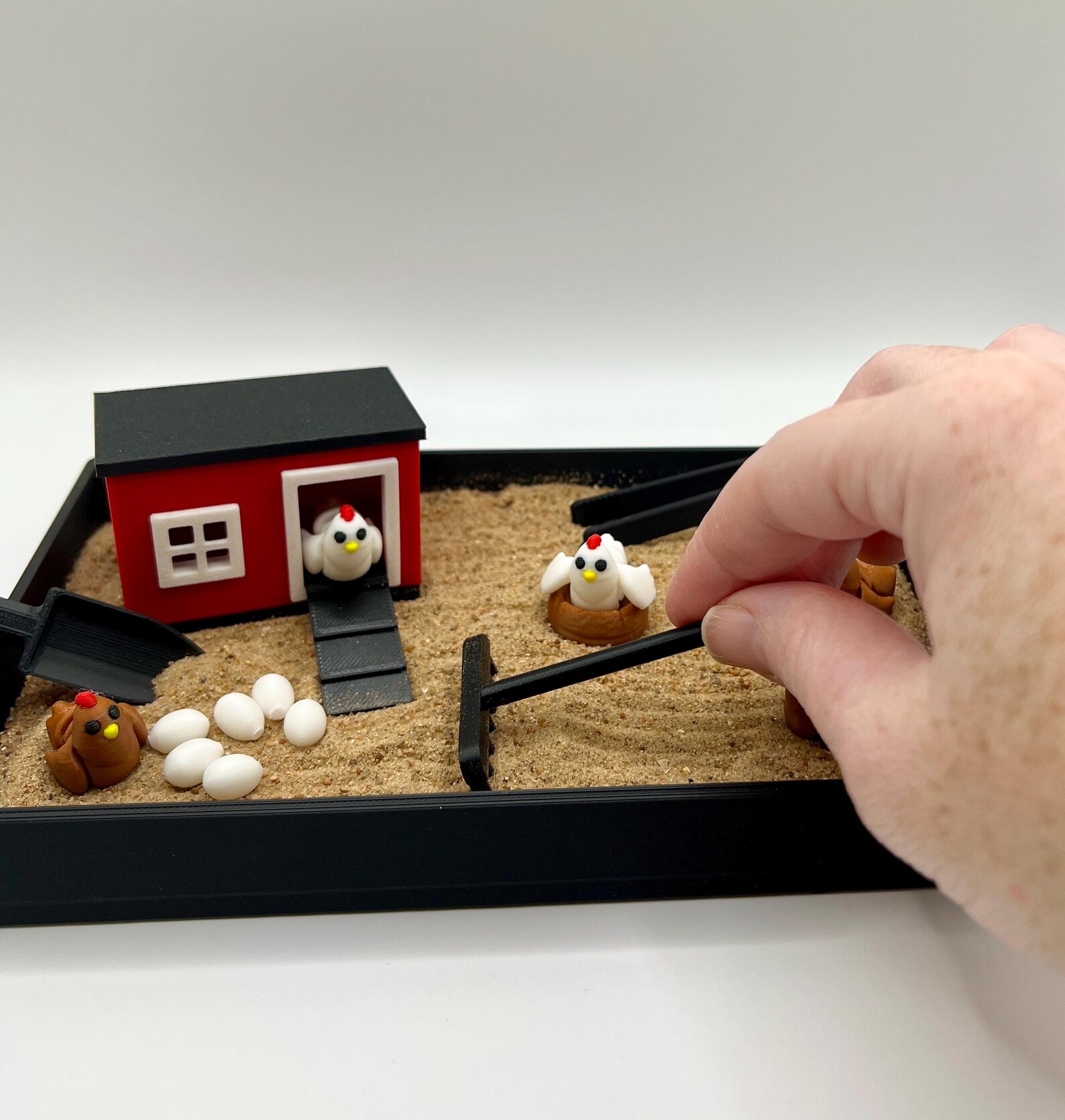 Chicken Zen Garden, Desk Toy, Office Decor, Sand Box, Stress Relief ...