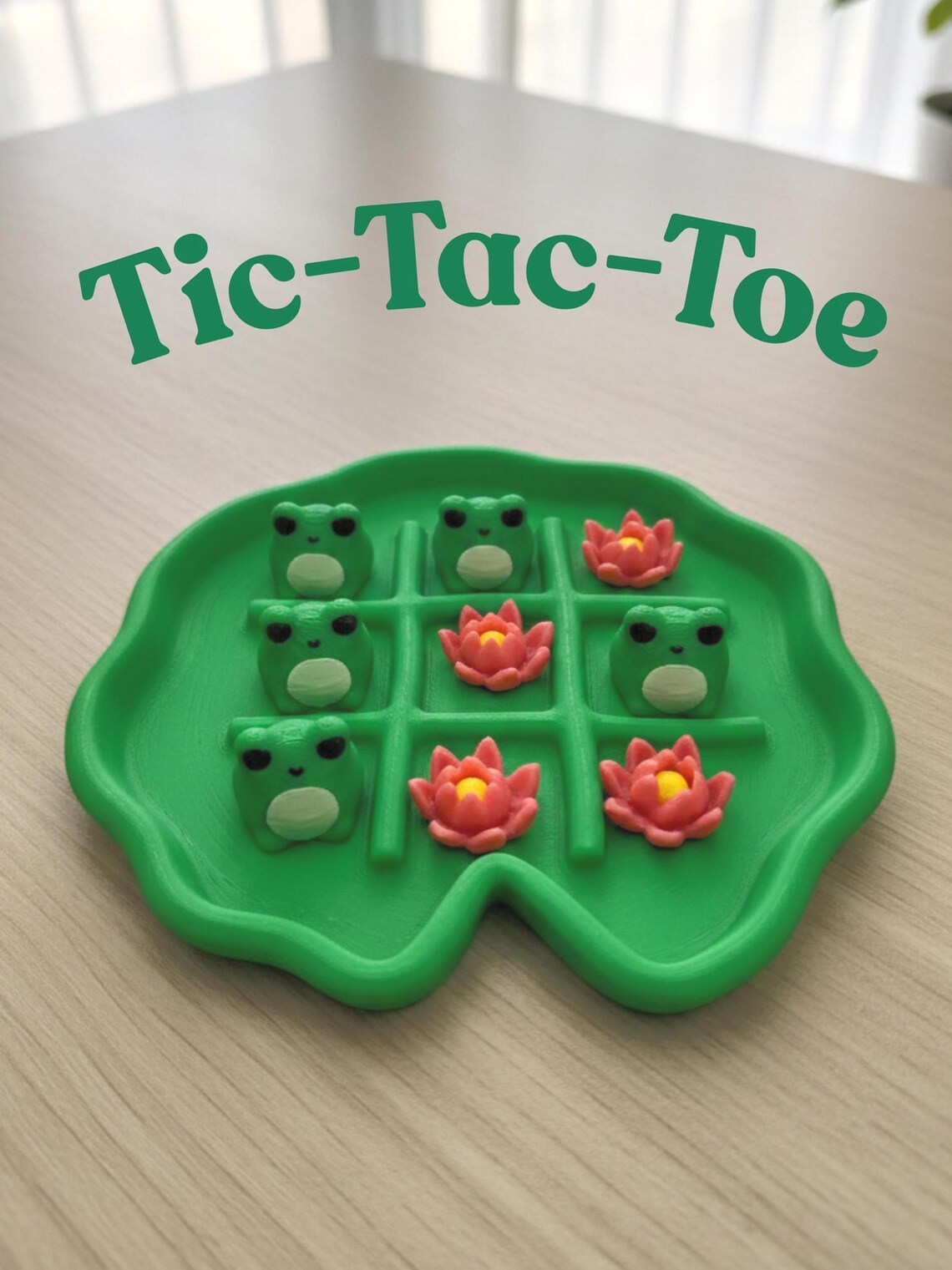 Lily Pad Tic Tac Toe Game, Frog Tabletop Game, Table Decor, Family Game ...
