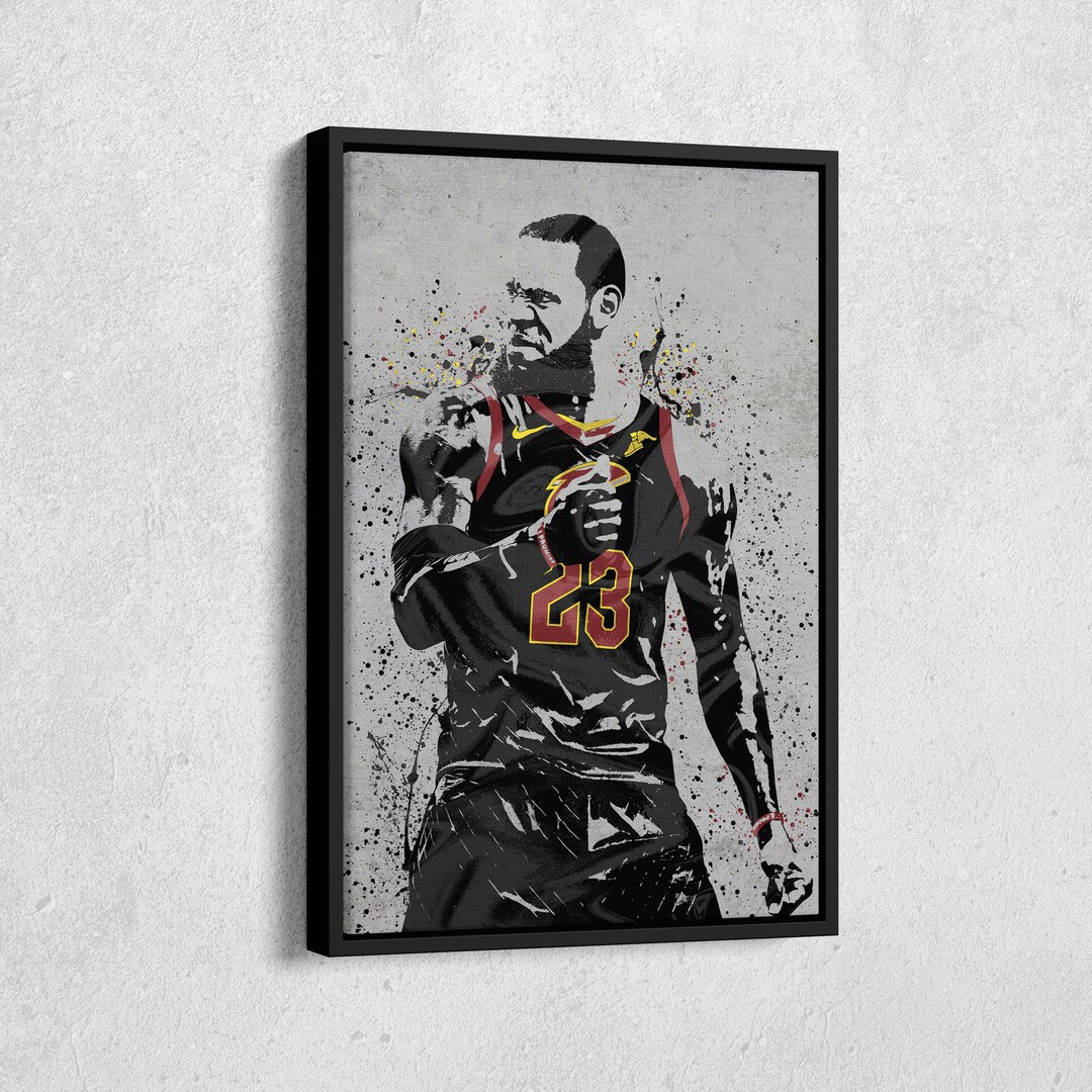 Lebron James Poster Splash Art Cleveland Cavaliers NBA Canvas - Etsy